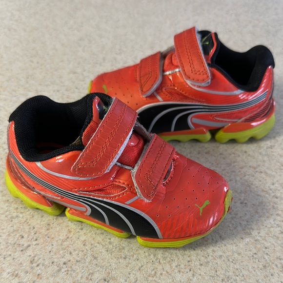 Puma | Shoes | Puma Red And Black Velcro Sneakers For Active Adventures ...